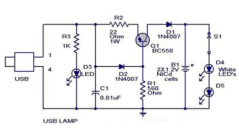 Simple Creative Usb Circuit Lamp Design Electronic Circuit Schematic