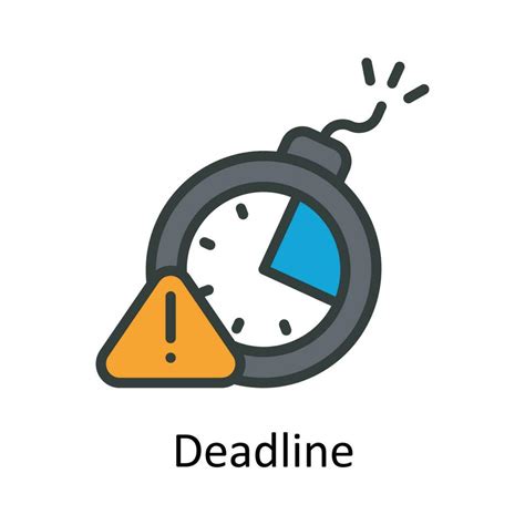 Deadline Vector Fill Outline Icon Design Illustration Time Management
