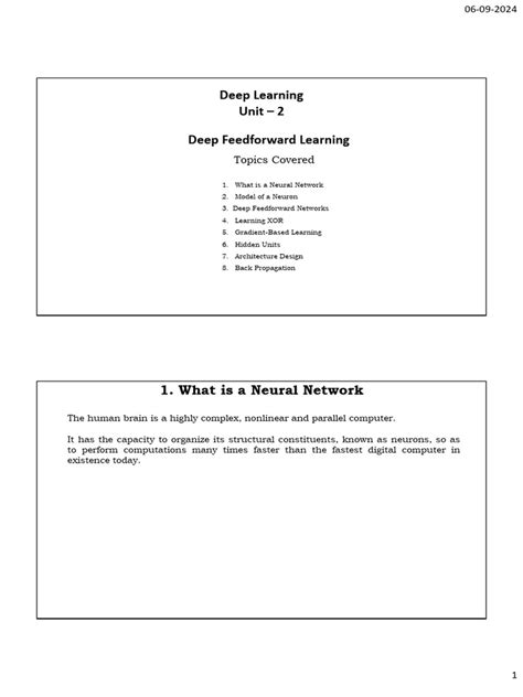 02 Deep Feedforward Learning Notes Pdf Artificial Neural Network