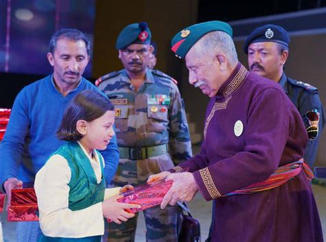 A Student Being Felicitated By Lg Ladakh Brig Retd Bd Mishra During