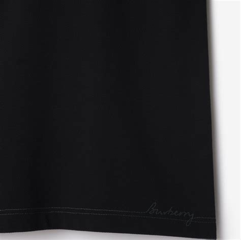 Cotton Polo Shirt In Black Men Burberry® Official