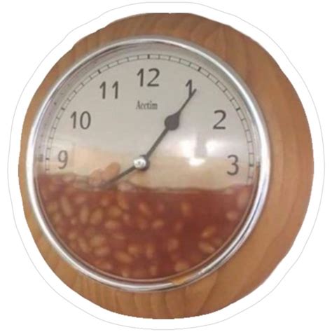 Cursed Image Of Baked Beans In A Clock Sticker For Sale By