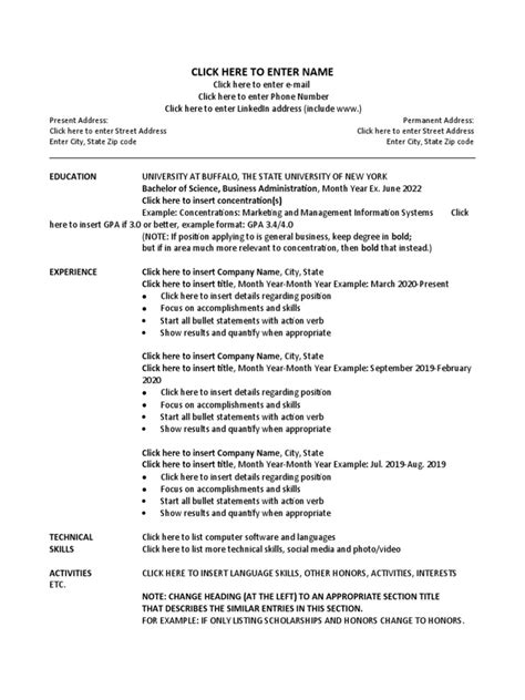 Bs Bus Resumetemplate Pdf Computing Communication