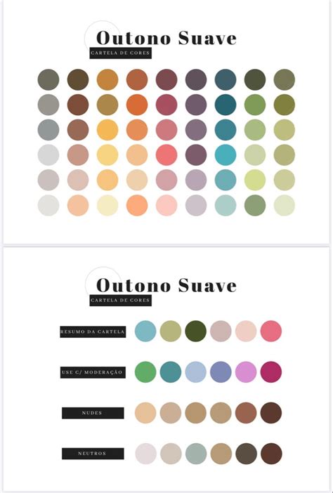 Cartela Outono Suave Outono Suave Paleta De Cores Outono Paletas De