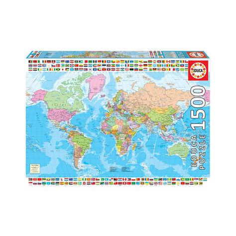 PUZZLE pcs Mapa Mundo político EDUCA Puzzles