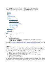 Lab Debugging Methods Pdf Lab Minimally Intrusive Debugging
