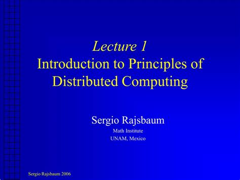 PPT Lecture 1 Introduction To Principles Of Distributed Computing