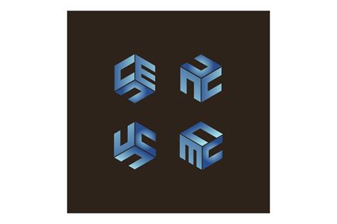 Geometric Initial Cube Logo Graphic By Bentang Tebe · Creative Fabrica