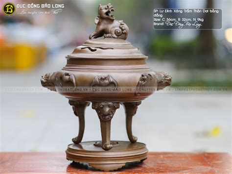 Lư Xông Trầm Thân Dơi Bằng Đồng Cao 36cm