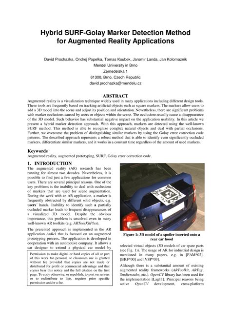 Pdf Hybrid Surf Golay Marker Detection Method For Augmented Reality Applications