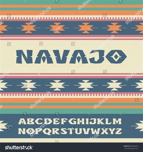 Navajo Font Style Ornaments Indian Tribes Stock Vector Royalty Free