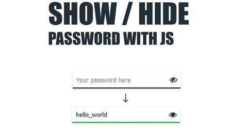 Showhide Password Toggle With Javascript Codingwithfun Youtube