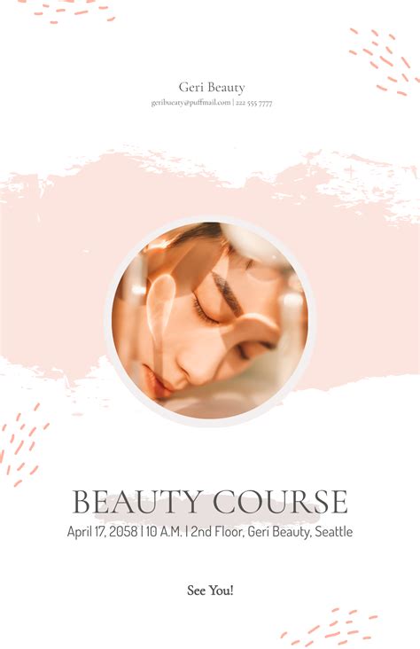 Free Beauty Course Poster Template To Edit Online