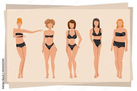 Women In Lingerie Showing Different Body Shapes Female Body Types Apple Pear Triangle