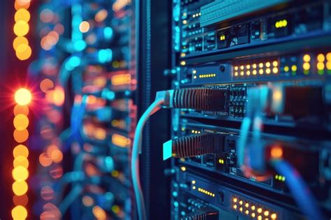 Premium Photo Data Center And Network Devices In High Performance