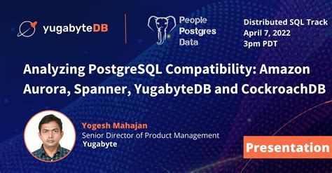 Yogesh Mahajan On Linkedin Yugabytedb Postgresql