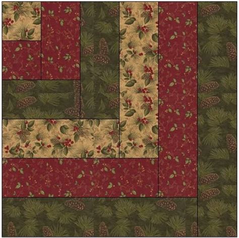 Modified Log Cabin Quilt Block Pattern Download Etsy Canada Log Cabin Quilt Blocks Log