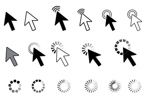 Premium Vector Arrows Or Hand Cursors Icon Tools Mouse Pointer Icon