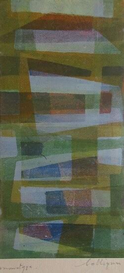 Georges Collignon 1923 2002 Monotype “composition” Signé En