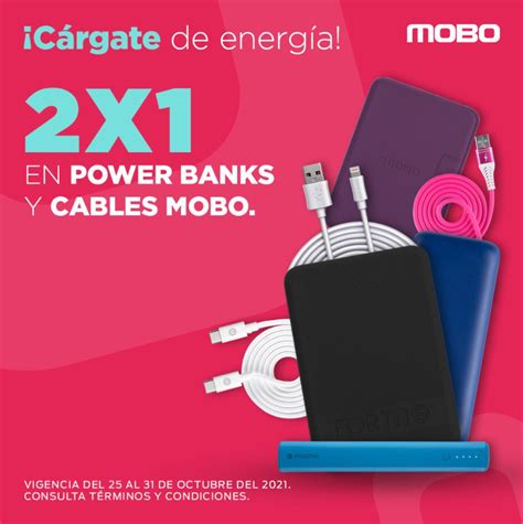 2x1 En Power Banks Y Cables Para Celular En Mobo Esta Semana