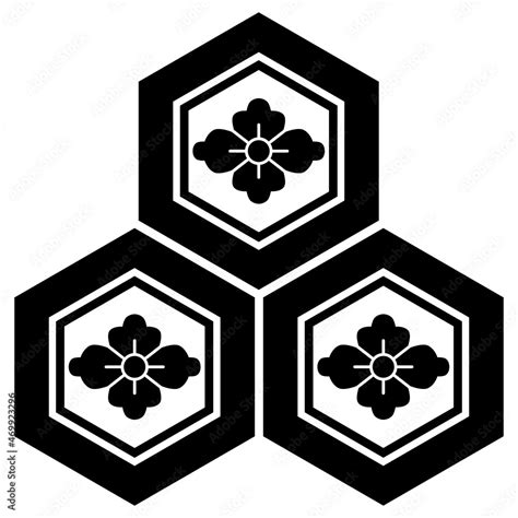 浅井長政の家紋です三つ盛亀甲に花菱といいます Stock Vektorgrafik Adobe Stock
