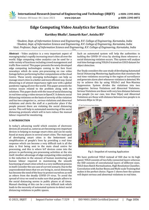 Irjet Edge Computing Video Analytics For Smart Cities By Irjet Journal