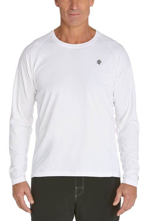 Coolibar Mens Hightide Long Sleeve Swim Shirt Upf 50 White Sylvia