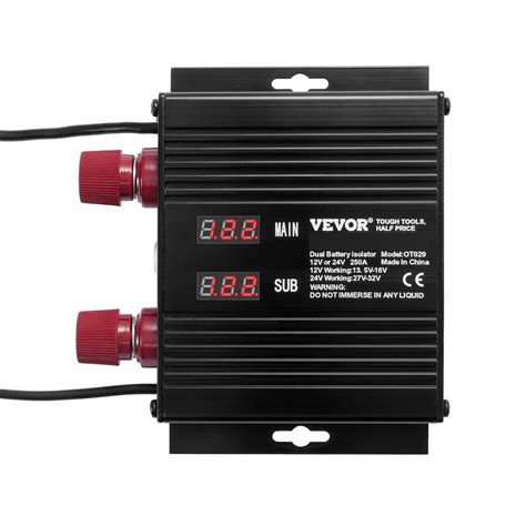 Vevor 250 Amp Dual Battery Smart Isolator 12v 24v Universal Vsr