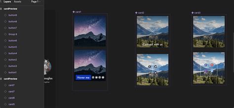 Hover Over Effects Buttons And Cards Figma