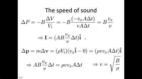 Sound Wave Physics Equations