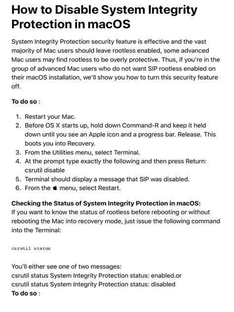 How To Disable System Integrity Protection In Macos Appked Pdf