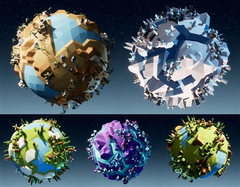 Procedural Planet Generator Hand Painted Textures
