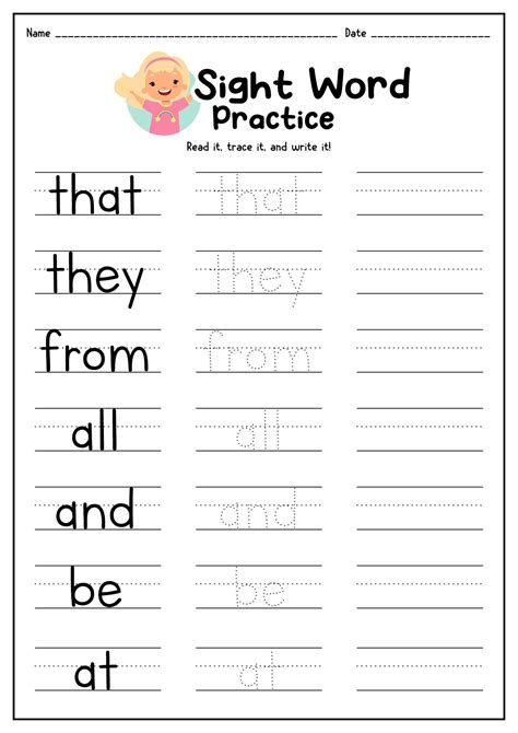 20 Frys First 100 Words Worksheets Kindergarten Worksheets Sight