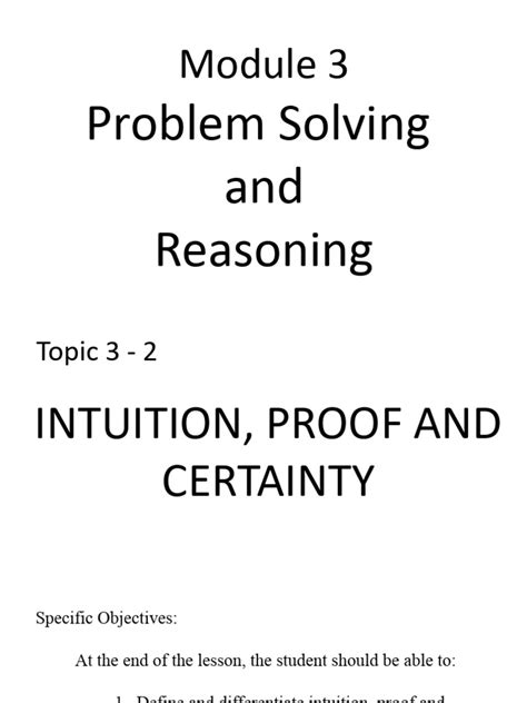 Module 3 2 Intuition Proof And Certainity Pdf Mathematical Proof
