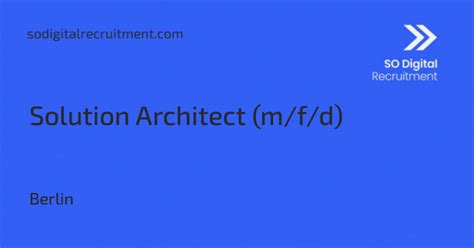 So Digital Recruitment On Linkedin Apply Today Solution Architect We