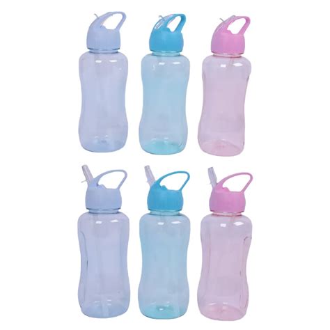 Water Bottle With Flip Straw Assorted Colors Purejoypk