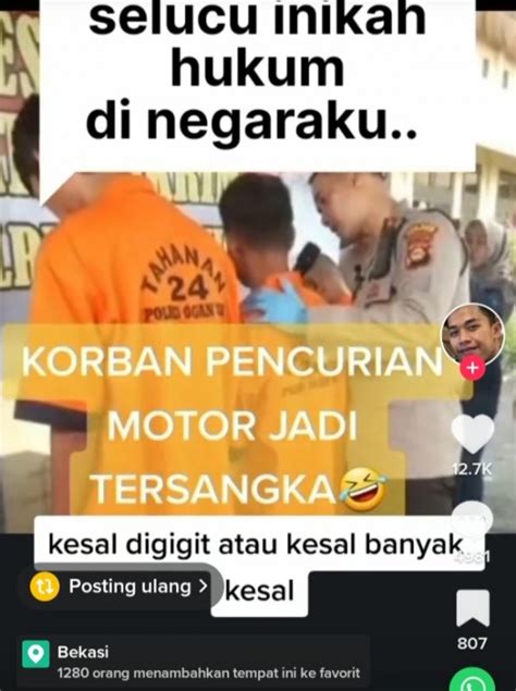 Viral Korban Pencurian Motor Jadi Tersangka Netizen Kocak