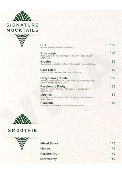 Tatva Menu Menu For Tatva Baner Pune Pune