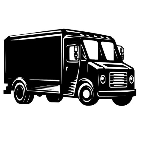 Box Truck Svg Vector Dxf Png  Laser Engrave Silhouette Unique Design