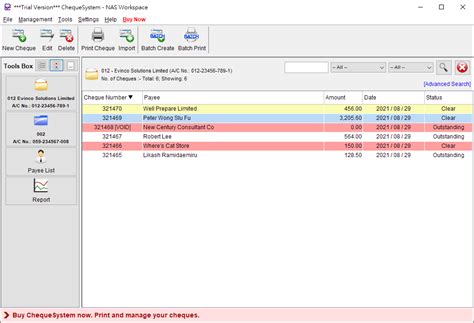 Chequesystem Cheque Printing And Management Software