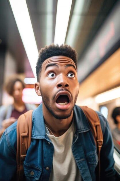 Premium Ai Image Shot Of A Young Man Looking Shocked While Standing