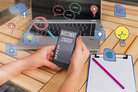 Writing Note Showing Investment Strategy Business Photo Showcasing Set