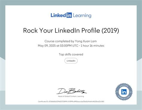 Just Finished The Course “rock Your Linkedin Profile 2019 ” By Lauren