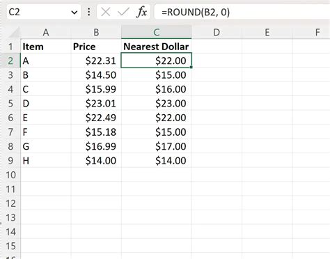 วิธีปัดเศษเป็นดอลลาร์ที่ใกล้ที่สุดใน Excel Statorials