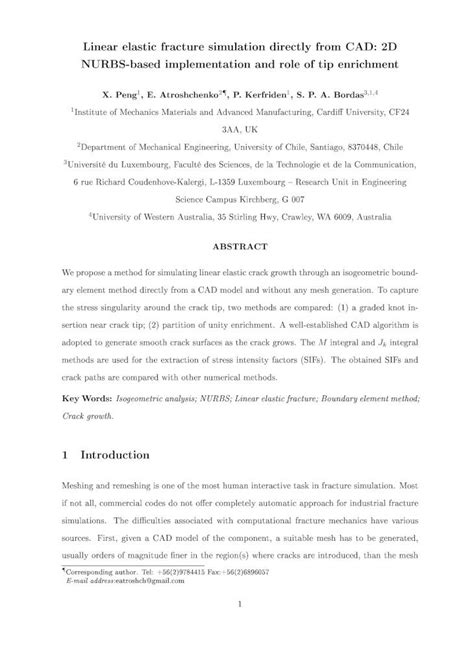 pdf linear elastic fracture simulation directly from cad 2d nurbs