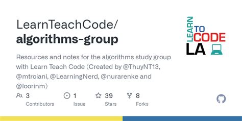 GitHub LearnTeachCode Algorithms Group Resources And Notes For The Algorithms Study Group