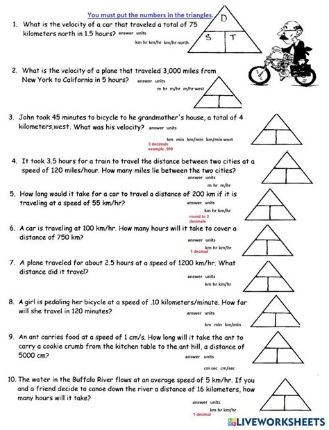 Velocity Problems Worksheet Live Worksheets Worksheets Library