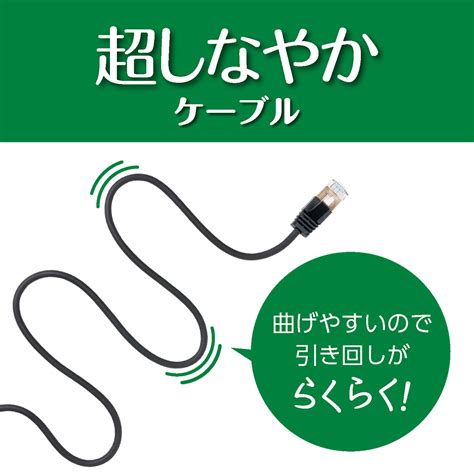 Cat．7 Lanケーブル 極細 3m／黒 Lanケーブル ケーブル パソコン周辺機器 製品紹介 ナカバヤシ株式会社
