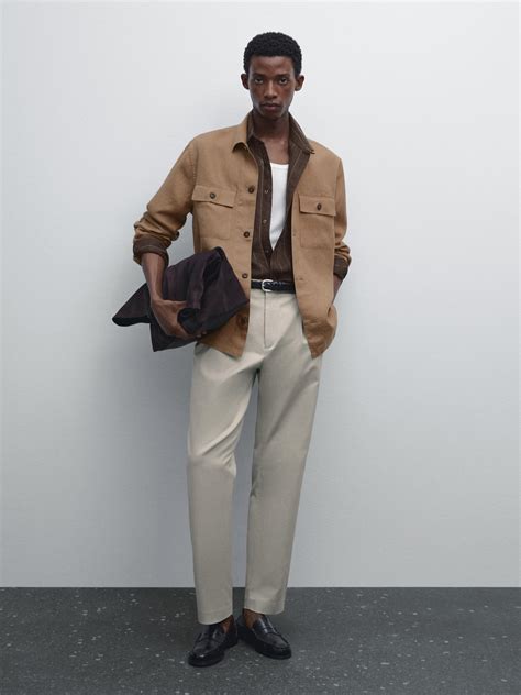 Pantaloni Con Pince In Misto Cotone · Beige · Abiti Eleganti Massimo