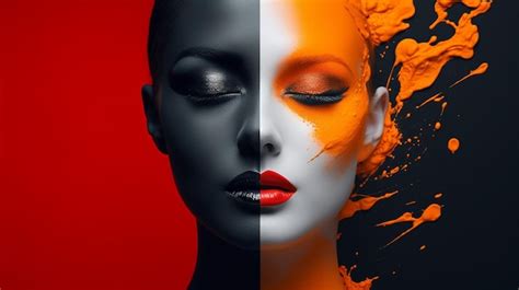Premium Ai Image Bold Contrast To Create A Striking Visual Effect